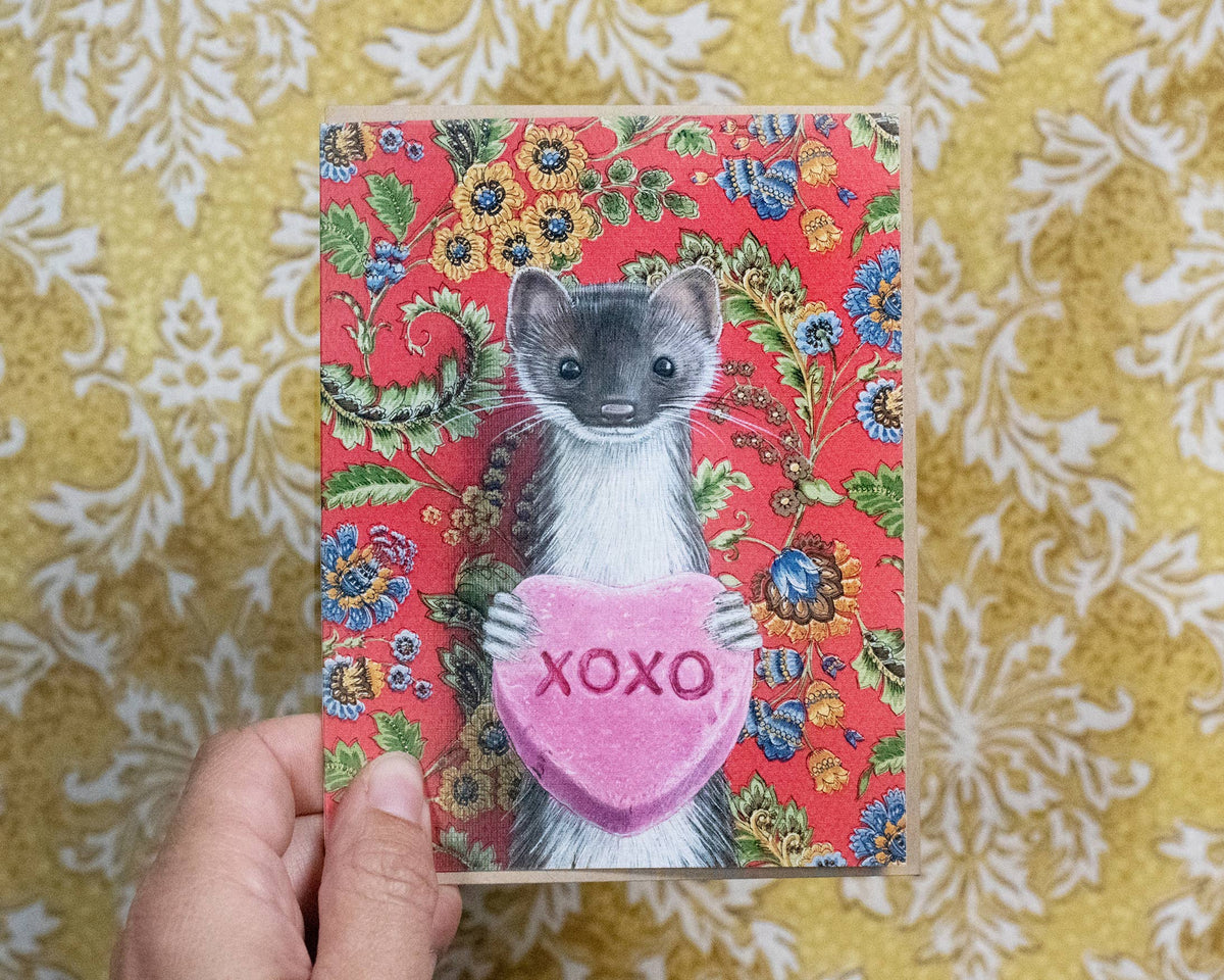 Valentine Weasel - Note Card – Woody's Mercantile