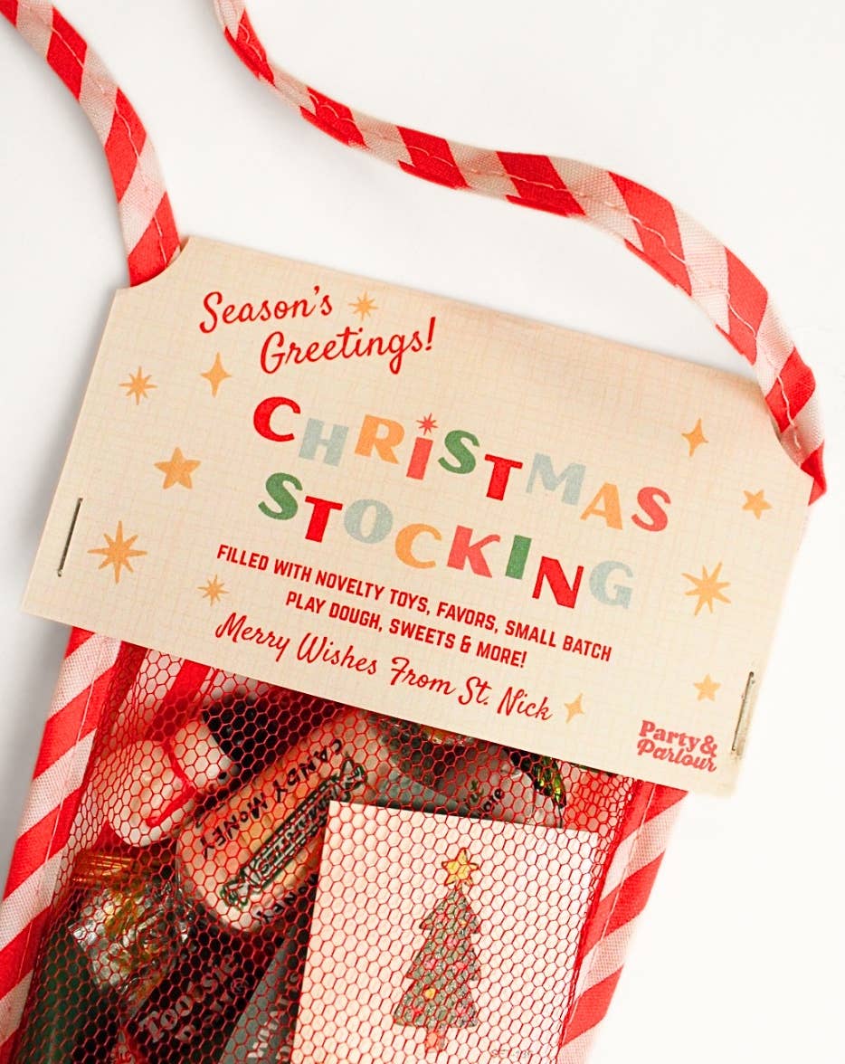 Retro Red Mesh Surprise Christmas Stocking Pre Filled – Woody's Mercantile