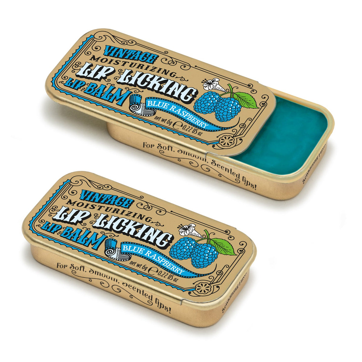Lip Licking Lip Balm, slider tins Blue Raspberry – Woody's Mercantile