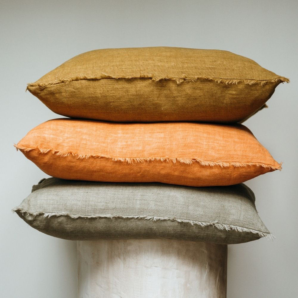 Lina Linen Pillow, Cumin, 24x24 – Woody's Mercantile