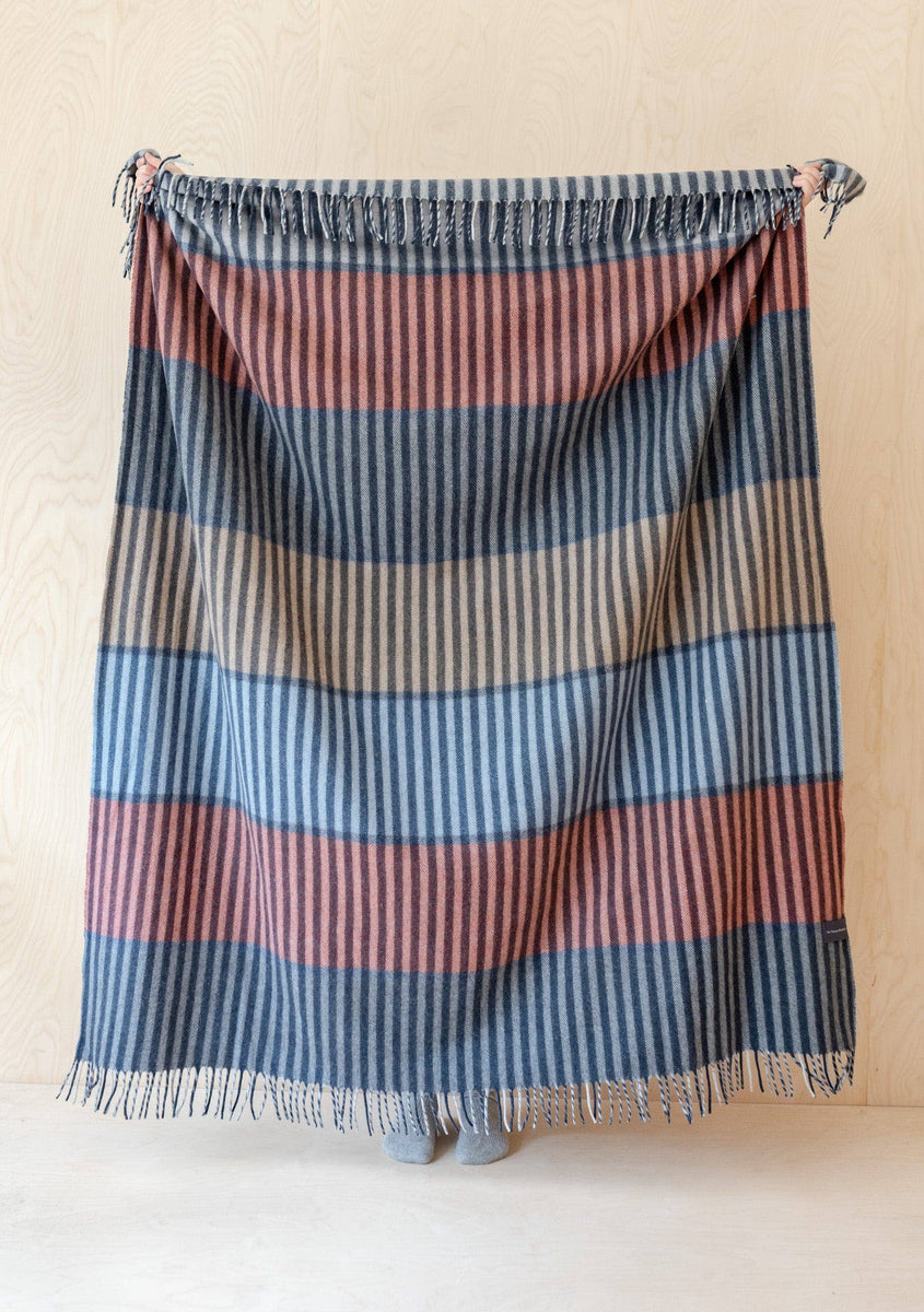 Recycled Wool Blanket in Stone Linear Check – Woody's Mercantile